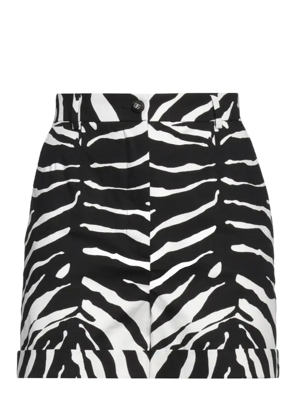 Dolce & Gabbana Zebra-print Stretch Fabric Shorts - Black