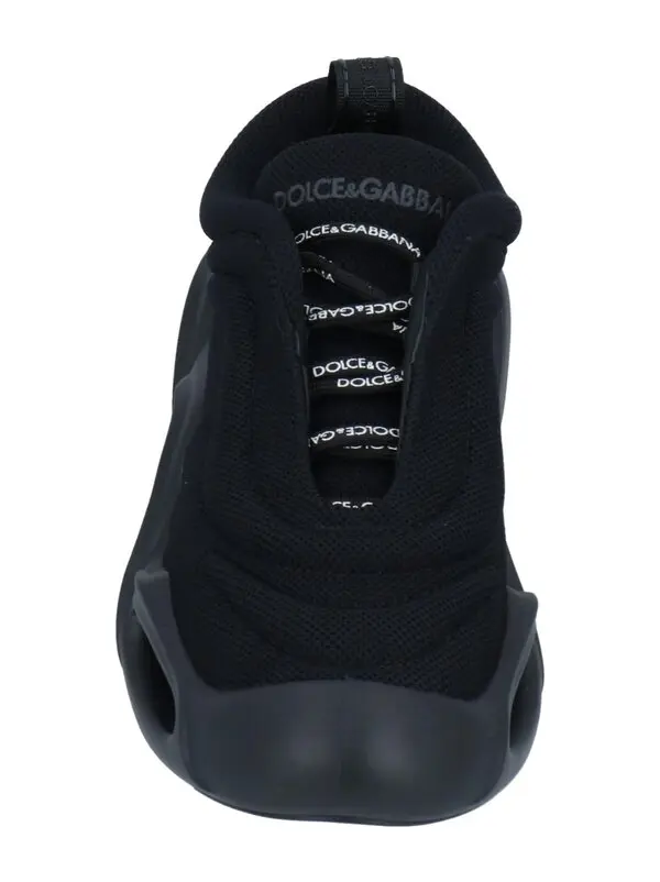Dolce & Gabbana Chunky Block Heel Round Toe Lace-up Sneakers - Black