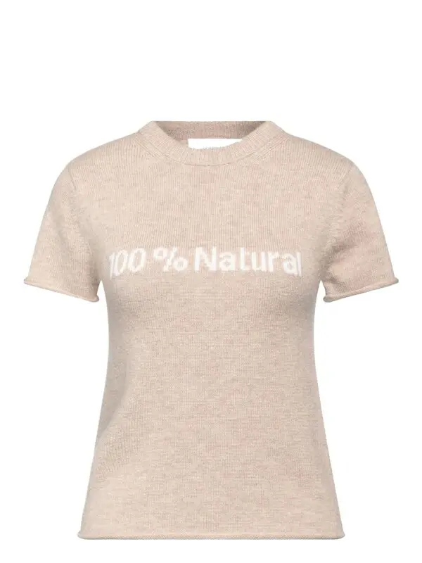 Sportmax Two-tone Wool Short-sleeved Top - Nude