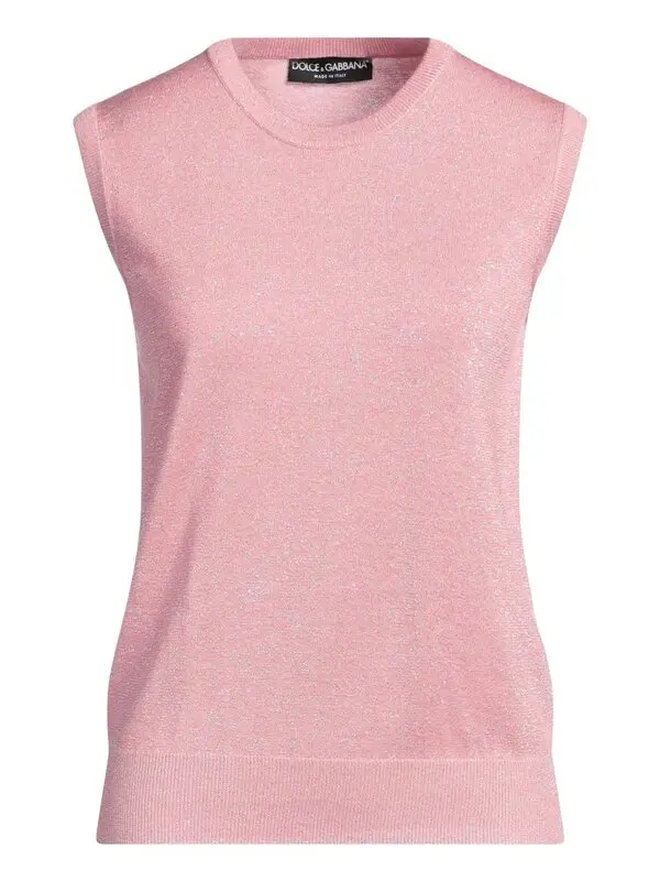 Dolce & Gabbana Metallic Sleeveless Knit Top - Pink