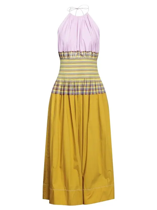 Tory Burch Halterneck Maxi Dress With Tie-up Back - Yellow