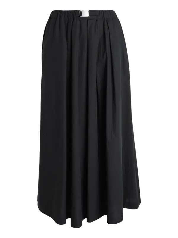 Brunello Cucinelli Flared Skirt With Drawstring Cuffs - Black