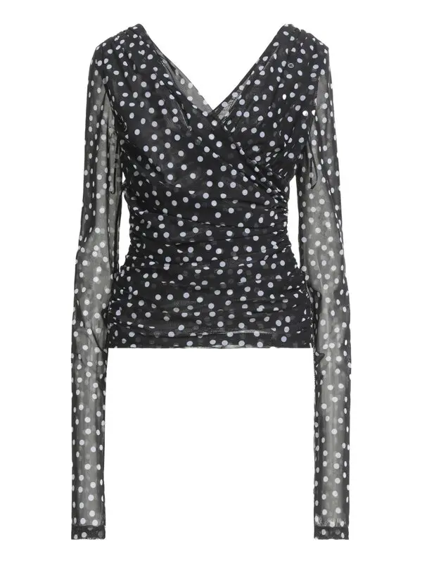 Dolce & Gabbana Polka Dot Long-sleeve Top - Black