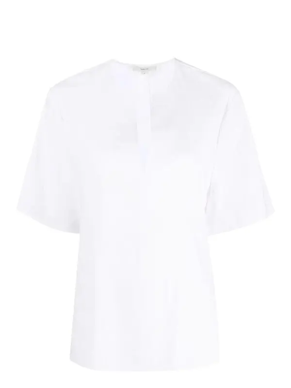Vince Slit Neck Blouse - White