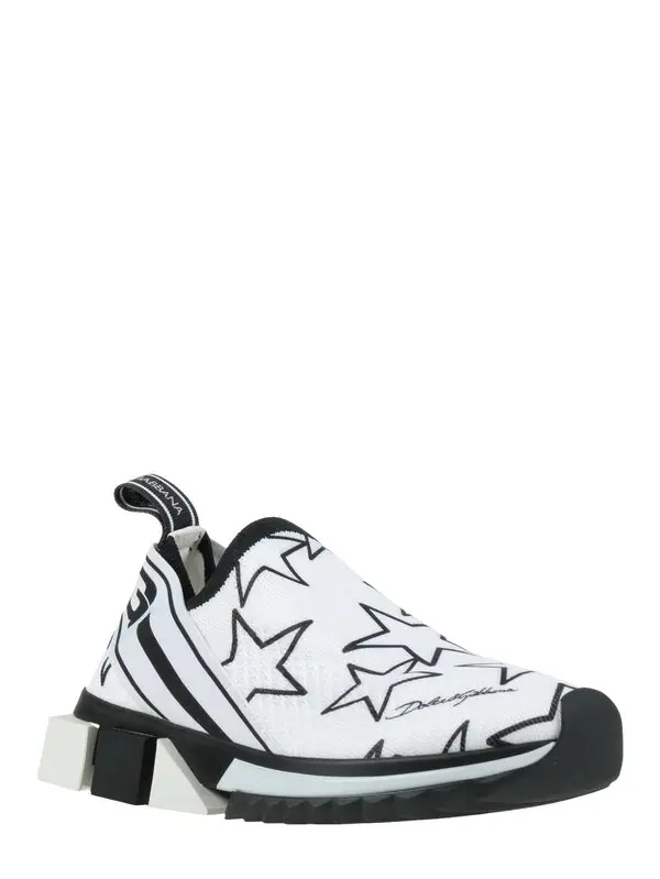Dolce & Gabbana Two-tone Knit Sock Sneakers - White