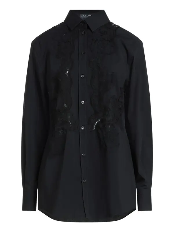 Dolce & Gabbana Lace Paneled Shirt - Black
