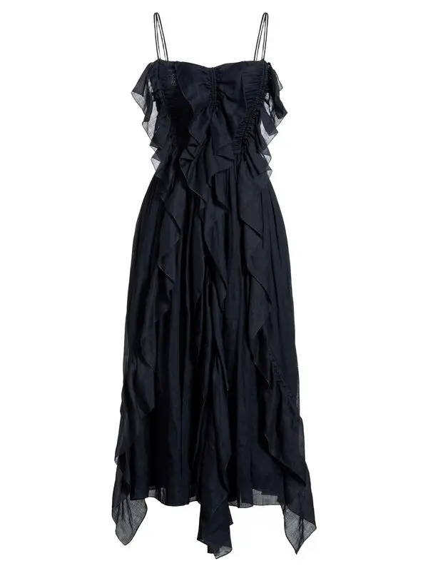 Chloé Sleeveless Flared Dress With Ruffles - Black