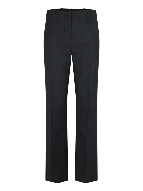 Prada High-waist Pleated Wide Leg Trousers - Anthracite