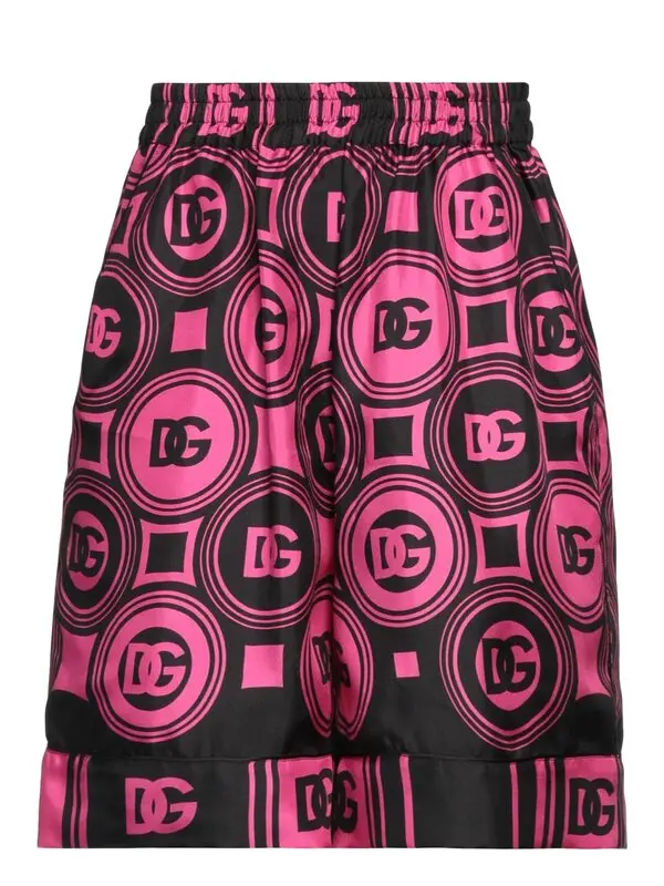 Dolce & Gabbana Printed Satin Shorts - Black