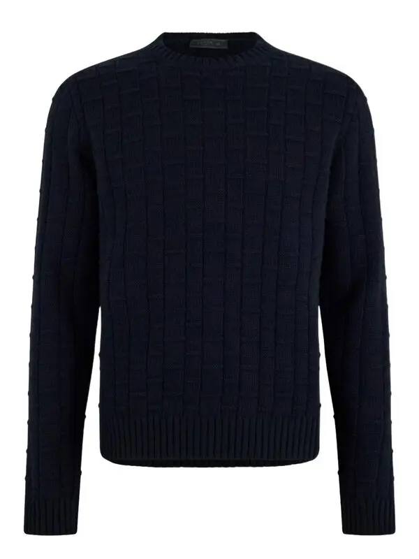 Prada Textured Crewneck Sweater - Bleu