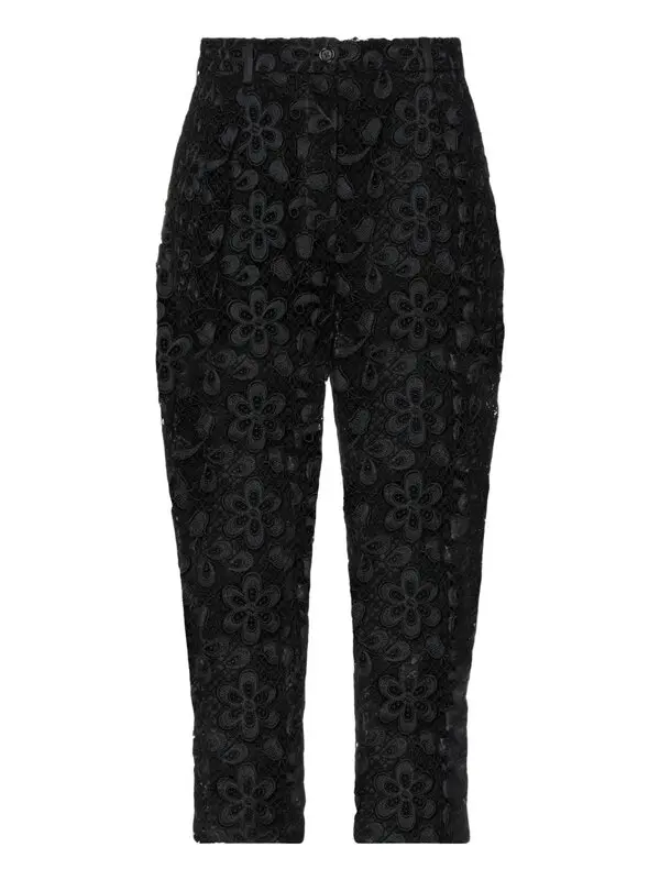 Dolce & Gabbana Solid Color Tapered Pants - Black