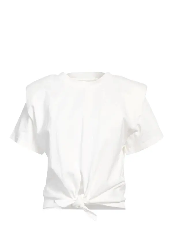 Isabel Marant Étoile Tie Hem T-shirt With Padded Shoulders - White