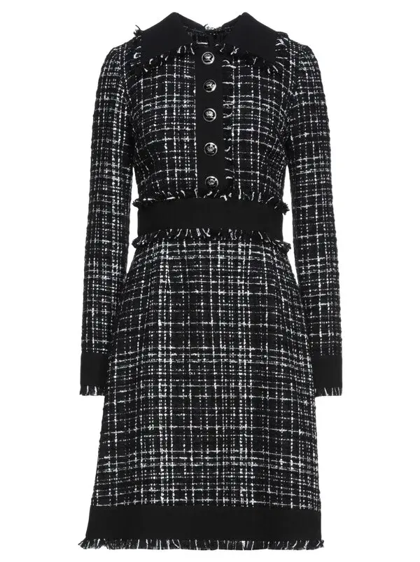 Dolce & Gabbana Two-tone Tweed Dress - Black