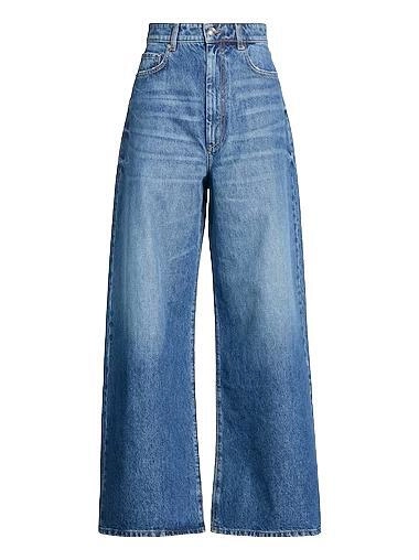 Sportmax Wide-leg Distressed Denim Jeans - Blue