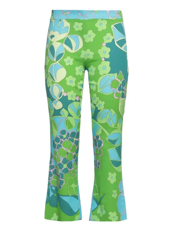Dolce & Gabbana Floral Print Stretch Trousers - Green