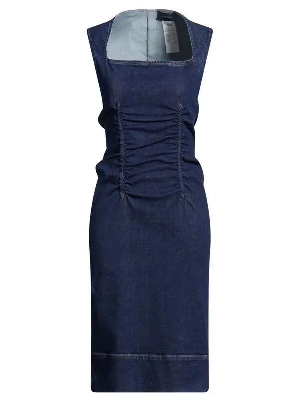 Sportmax Square Neck Denim Dress - Blue
