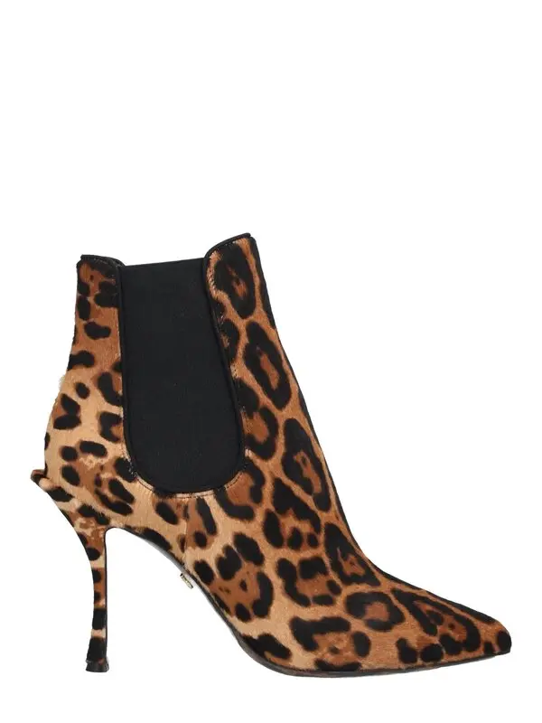 Dolce & Gabbana Leopard-print Calf Hair Chelsea Boots - Black