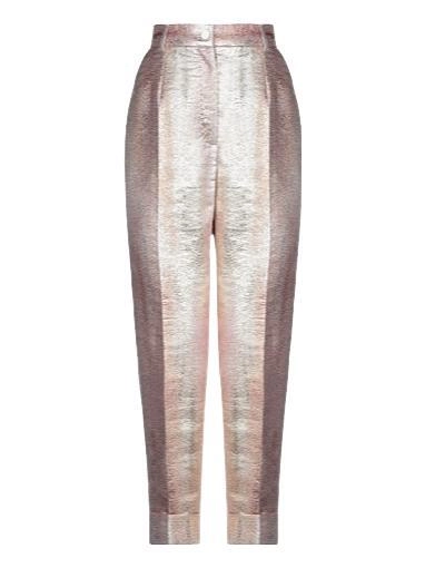 Dolce & Gabbana Tapered Metallic Cropped Pants - Nude