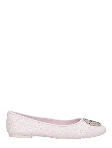 Tory Burch Quilted Ballet Flats With Logo Detail - White