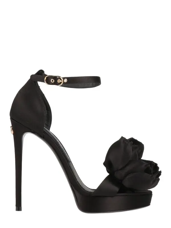 Dolce & Gabbana Embellished Stiletto Sandals - Black