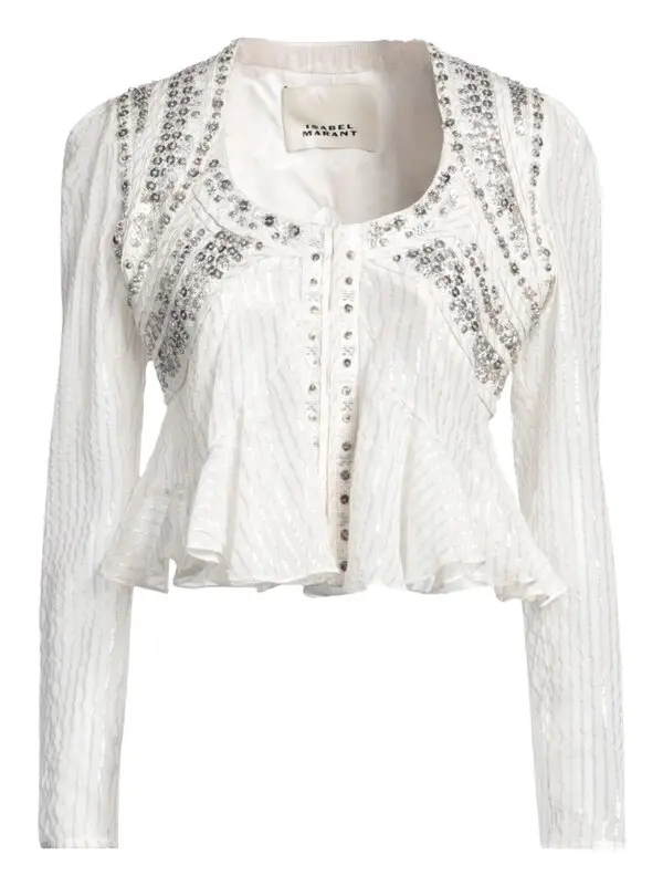 Isabel Marant Étoile Embellished Long Sleeve Shirt - White