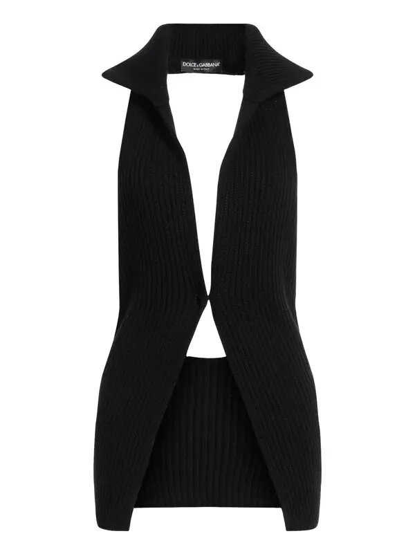 Dolce & Gabbana Wool Sleeveless Top - Black