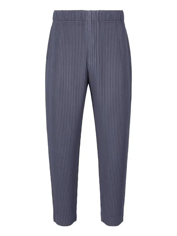 Issey Miyake Homme Plissé Pleated Tapered Trousers - Black