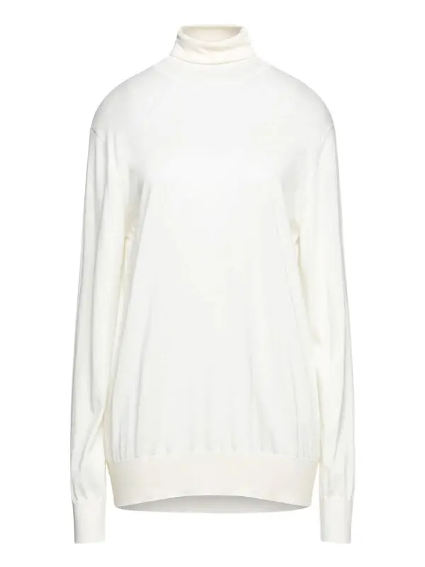 Dolce & Gabbana Cashmere Turtleneck Knit Sweater - White