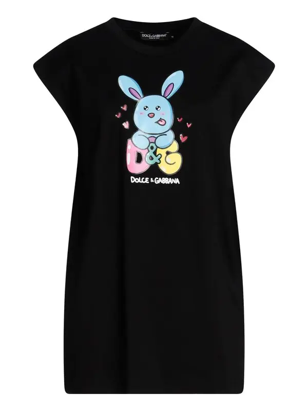 Dolce & Gabbana Sleeveless Graphic T-shirt - Black