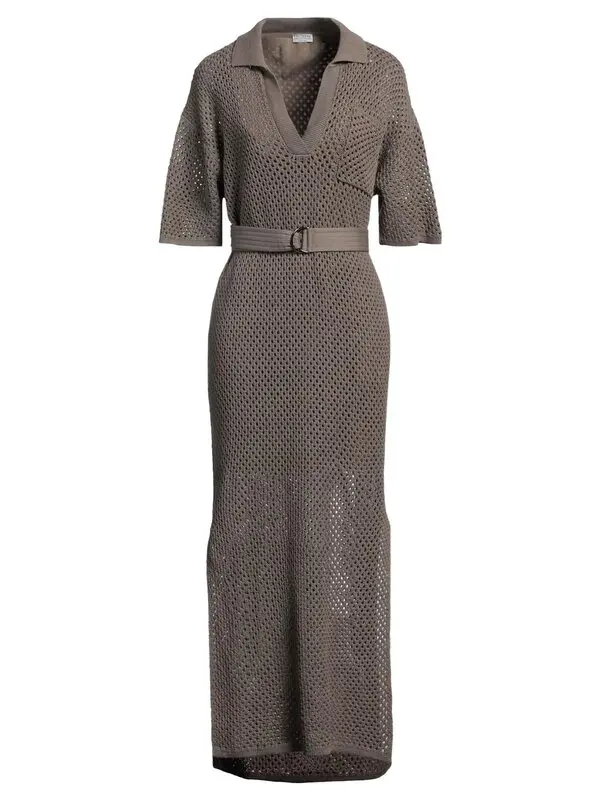 Brunello Cucinelli Knitted Maxi Dress - Black