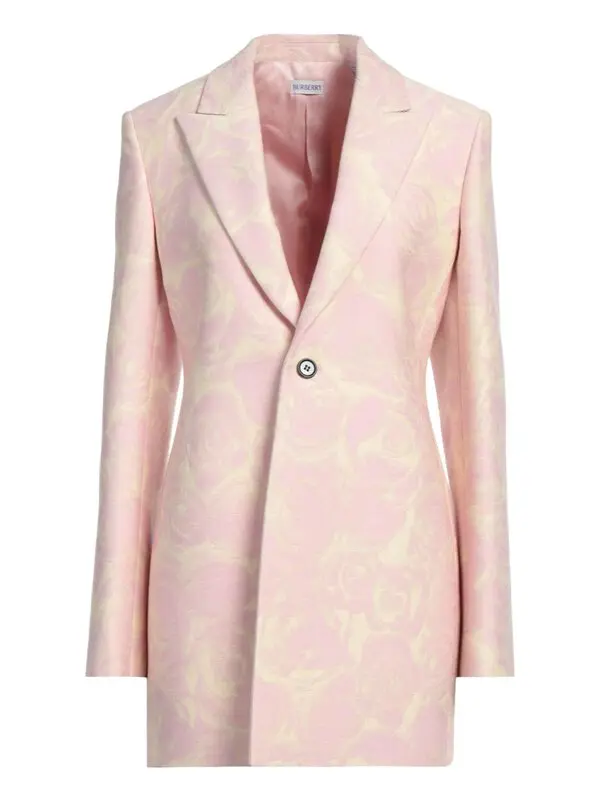 Burberry Two-tone Jacquard Single-breasted Blazer - Nude