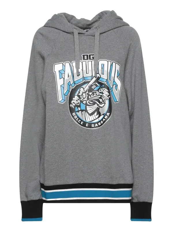 Dolce & Gabbana Striped Hooded Sweatshirt - Gray