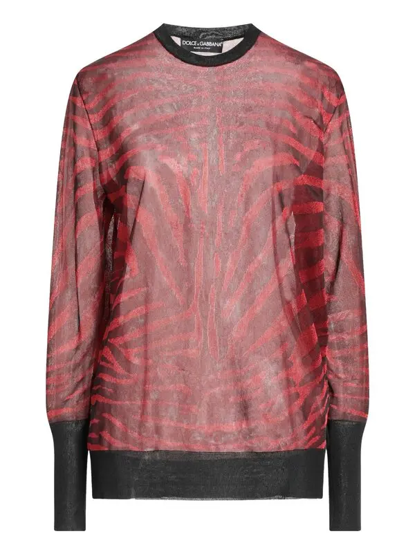 Dolce & Gabbana Zebra-print Knit Sweater - Pink