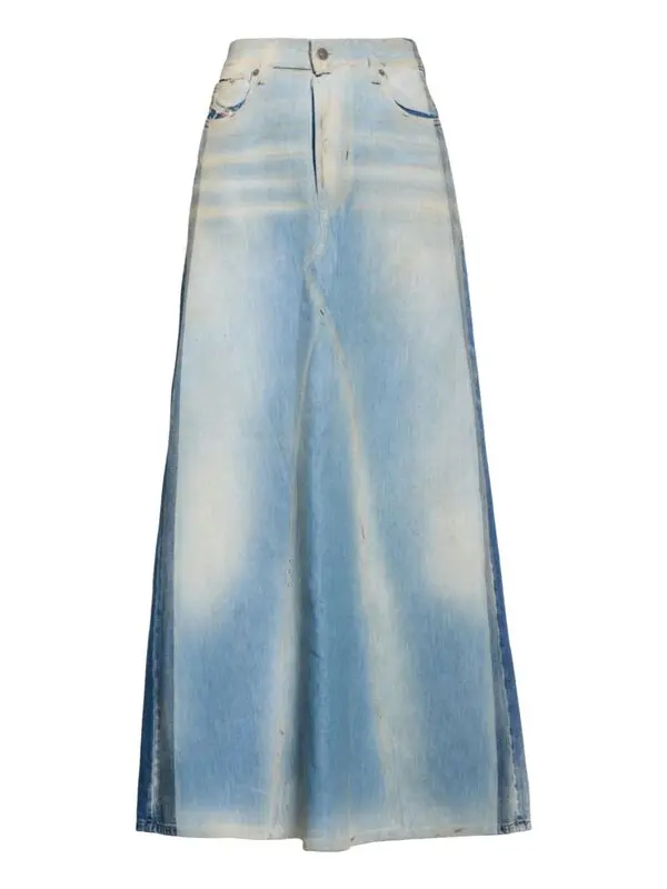 DIESEL® Flared Denim Maxi Skirt - Blue