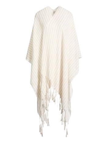 Brunello Cucinelli Striped Shawl With Tassels - White
