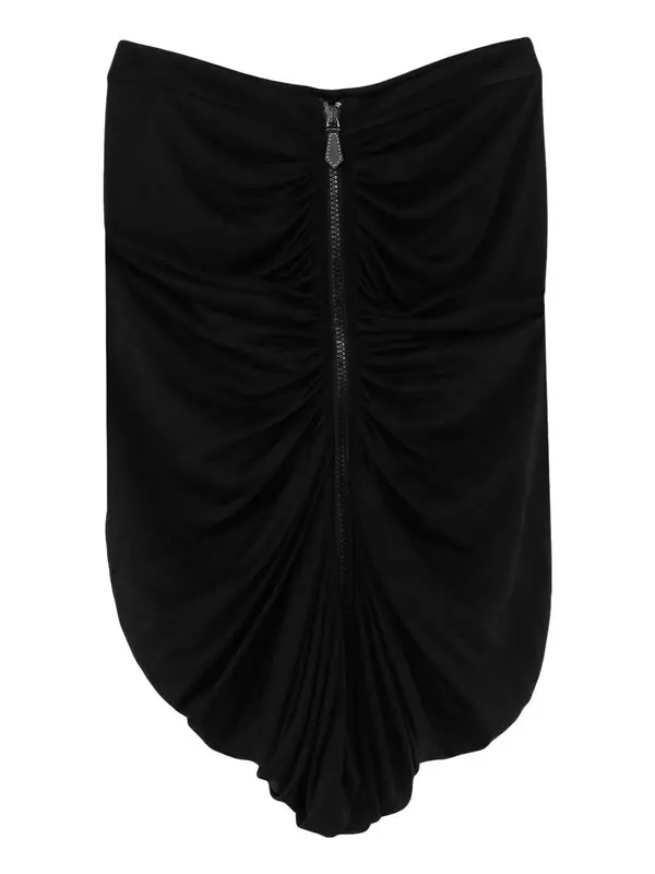 Burberry Gathered Midi Skirt - Black