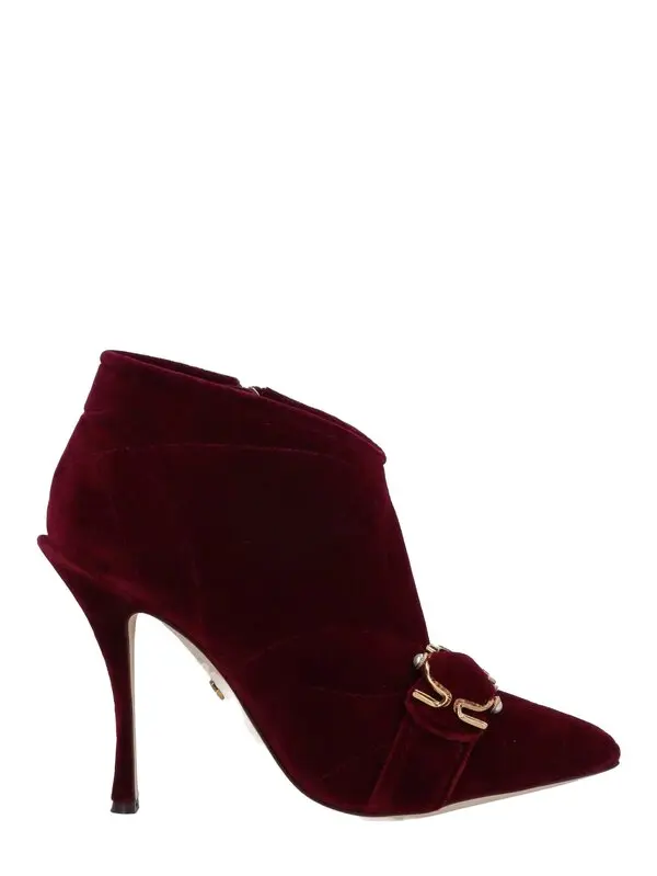Dolce & Gabbana Velvet Ankle Boots - Brown