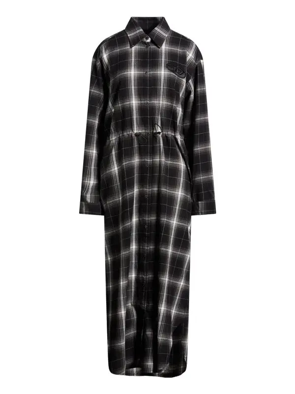 DIESEL® Plaid Flannel Shirt Dress - Black
