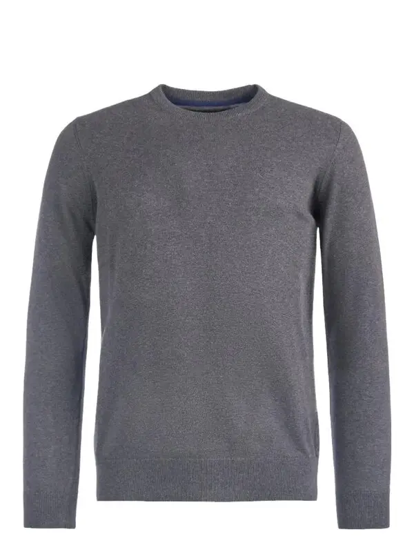 Barbour Crew Neck Cotton Jumper - Charcoal