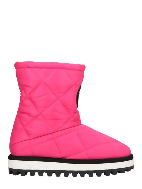 Dolce & Gabbana Quilted Round-toe Platform Boots - Pink