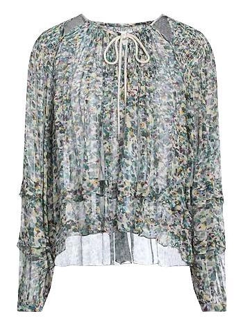 Isabel Marant Étoile Bohemian Tiered Chiffon Top - Gray