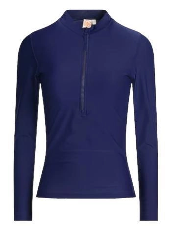 Tory Burch Half-zip Long Sleeve T-shirt - Blue