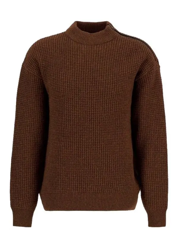 Barbour Long Sleeve Zip Up Sweater - Umber