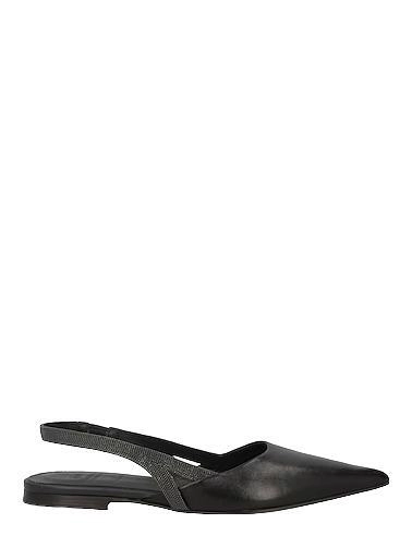 Brunello Cucinelli Color-block Pointed-toe Ballet Flats - Black