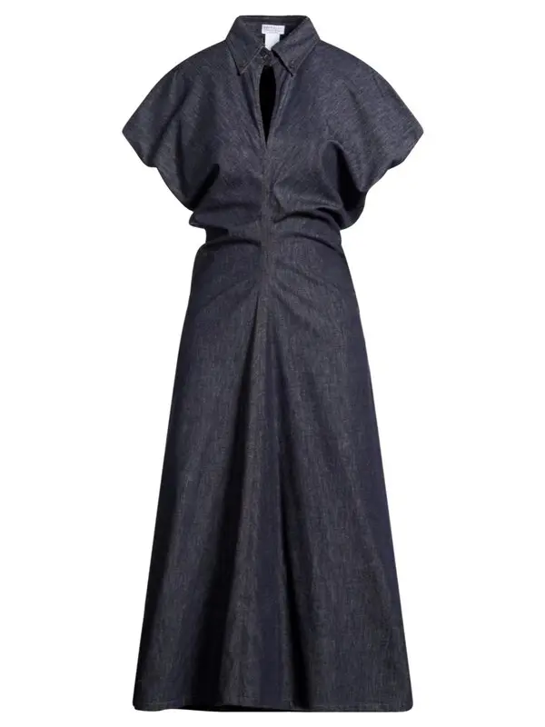 Brunello Cucinelli Dark Wash Denim Shirt Dress - Black