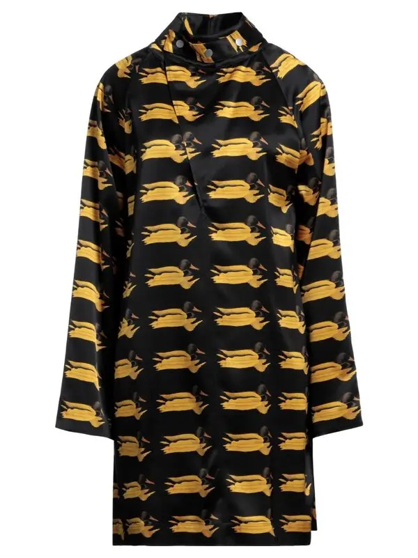 Burberry Printed Satin Shirt Dress - Black