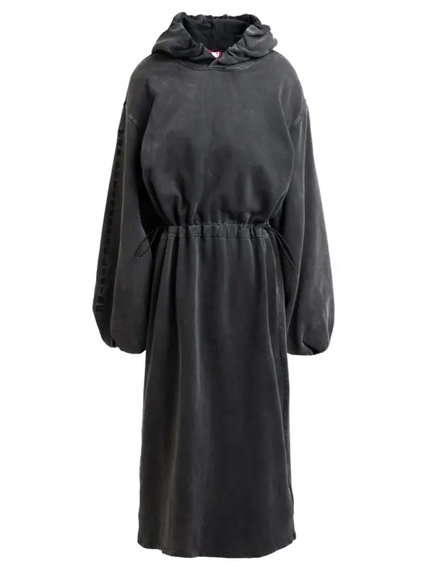 DIESEL® Hooded Long Sleeve T-shirt Dress - Black