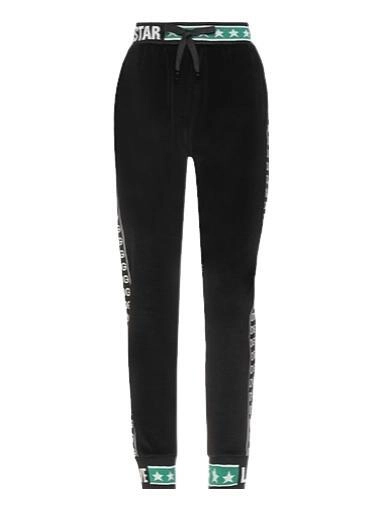 Dolce & Gabbana Velvet Trousers With Side Seam Stripes - Black