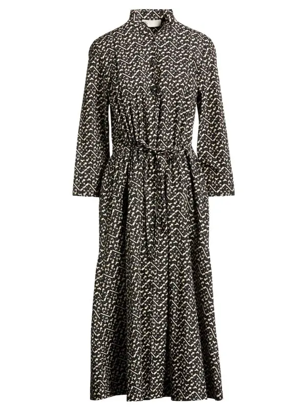 Tory Burch Printed Long-sleeve Dress - Black