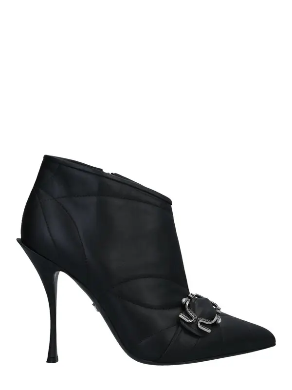 Dolce & Gabbana Quilted Leather Ankle Boots With Buckle Detail - Black